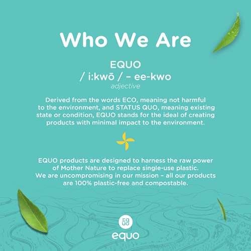 EQUO Sugarcane Straws, Disposable, Biodegradable, Compostable, and Plastic-Free Drinking Straws, Pack of 50, Standard