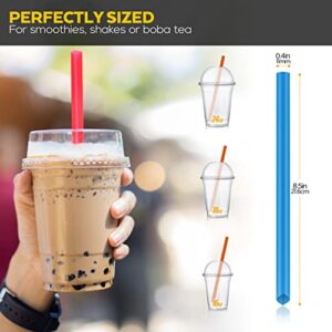 200 Individually Wrapped Boba Straws, Multi Color Plastic Milkshake Straws, Jumbo Smoothie Straws, Disposable Wide-mouthed Large Straws