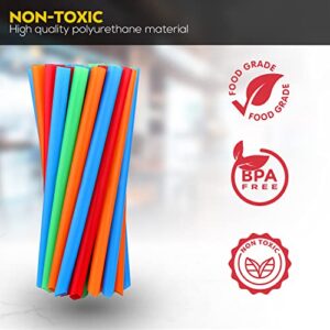 200 Individually Wrapped Boba Straws, Multi Color Plastic Milkshake Straws, Jumbo Smoothie Straws, Disposable Wide-mouthed Large Straws