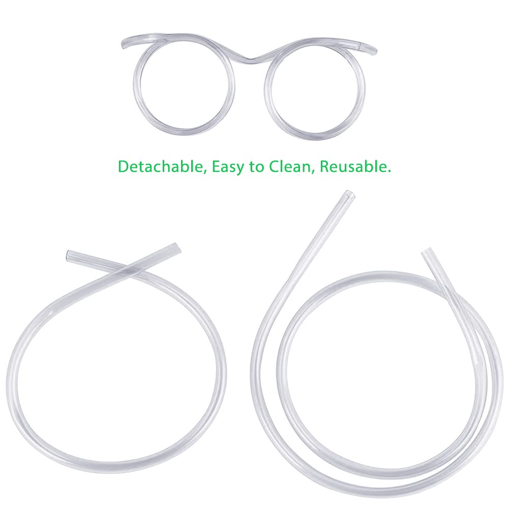 Funny Glasses Straw, Flexible Drinking Straw Novelty Eyeglass Frame Bar Accessories for Birthdays, Bridal Showers, Party Supplies, Favors, Game Ideas（crystal）