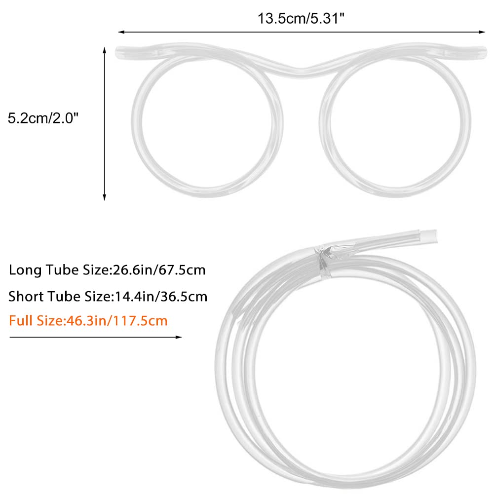 Funny Glasses Straw, Flexible Drinking Straw Novelty Eyeglass Frame Bar Accessories for Birthdays, Bridal Showers, Party Supplies, Favors, Game Ideas（crystal）