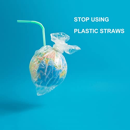 200 Count 100% Plant-Based Compostable Black PLA Straws-KTOB Biodegradable Flexible Drinking Straws - A Fantastic Eco Friendly Alternative to Disposable Plastic Bendable Plasticless Straws