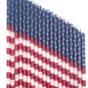 Lithos Outfitters, Old Glory Straws 20-Pack Red White Blue American Flag Reusable BPA-Free Plastic Drinking Straws