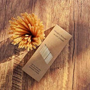 Mindful Nature® Wheat Straws - 100 All-Natural Drinking Straws - Single use, Disposable, Biodegradable, and Compostable