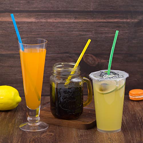 200 Pcs Colorful Flexible Plastic Straws, BPA-Free Disposable Bendy Straws, 10.2" Long and 0.23'' Diameter