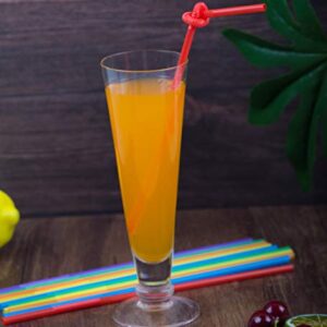 200 Pcs Colorful Flexible Plastic Straws, BPA-Free Disposable Bendy Straws, 10.2" Long and 0.23'' Diameter