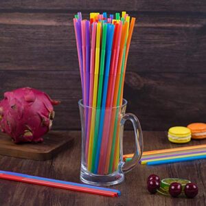 200 Pcs Colorful Flexible Plastic Straws, BPA-Free Disposable Bendy Straws, 10.2" Long and 0.23'' Diameter