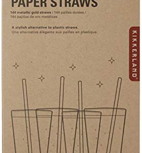 Kikkerland Paper Straws (Set of 144) Gold