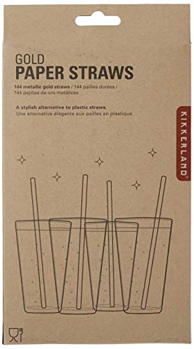 Kikkerland Paper Straws (Set of 144) Gold