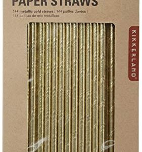 Kikkerland Paper Straws (Set of 144) Gold