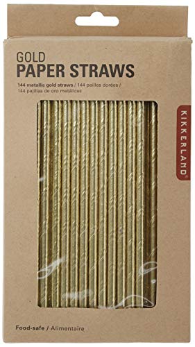 Kikkerland Paper Straws (Set of 144) Gold