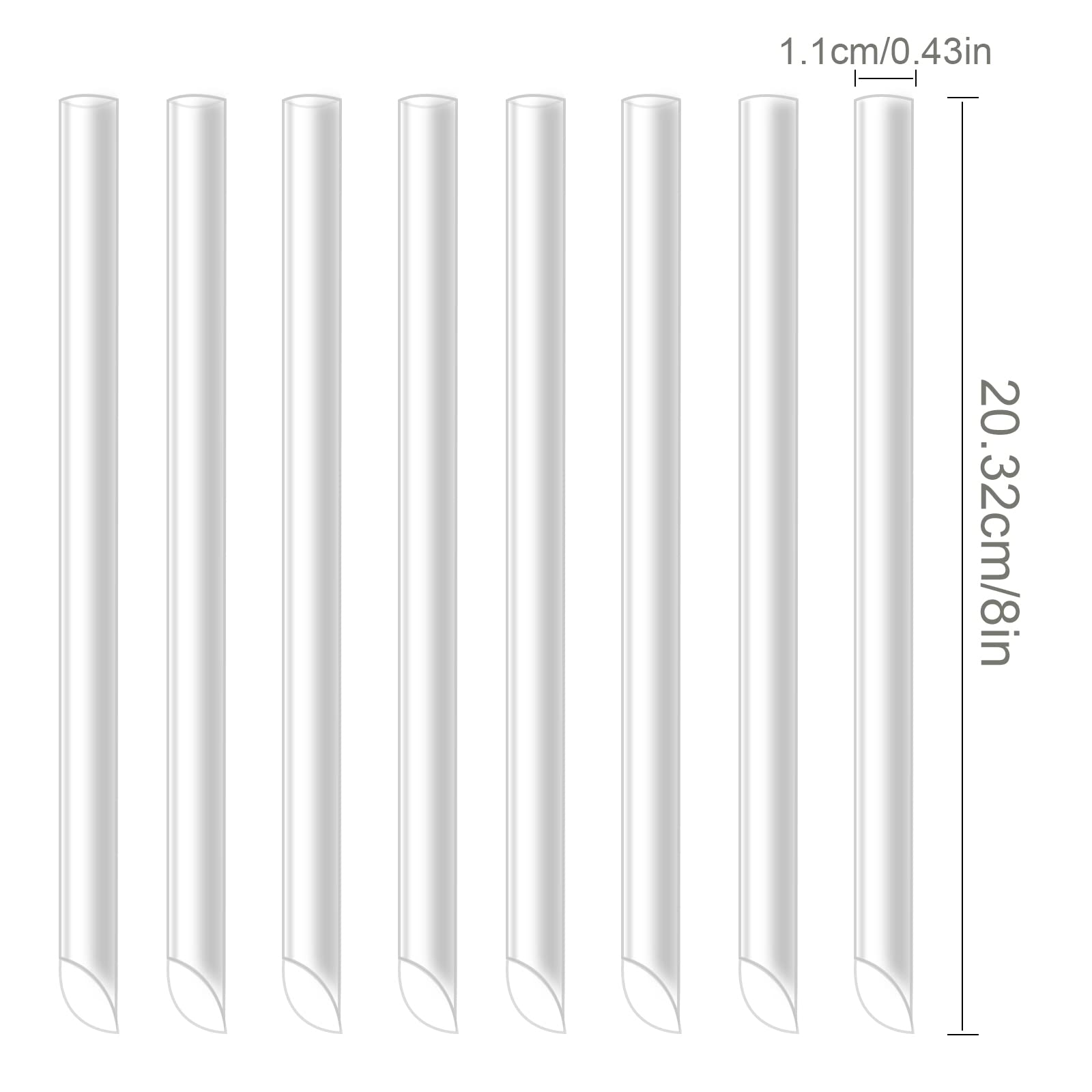 200 Clear Boba Plastic Drinking Straws, Disposable Jumbo Smoothie Straw for Bubble Tea,Extra Large and Wide,0.43" Wide x 8" Long,BPA Free Perfect Match for Milkshake or Slushies,Food Grade