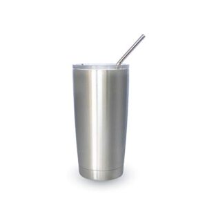 RE-USABLE STAINLESS STEEL DRINKING STRAW - 3 PACK WITH CLEANING BRUSH