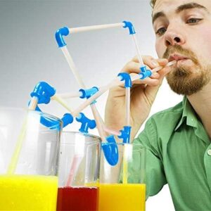 DIY Crazy Straws Connectors 21 pcs, Drinking Straws to Children play Game Straws, Cool Silly Gaming Straws