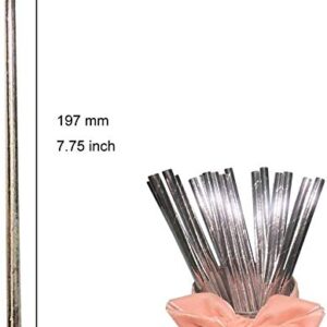 Solid Silver Metallic Party Paper Straws, Premium - Shining Biodegradable Straws For Juice, Birthday, Wedding.