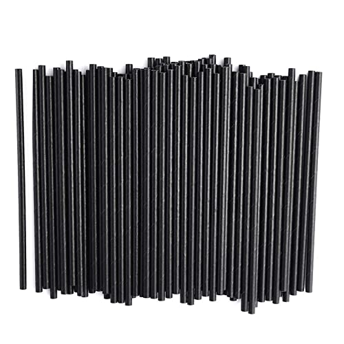 GREENPRINT Box of 1000 Black Agave Fiber Straws Individually Wrapped Alternative to Plastic Paper Straws Plant Based Agave 8inch