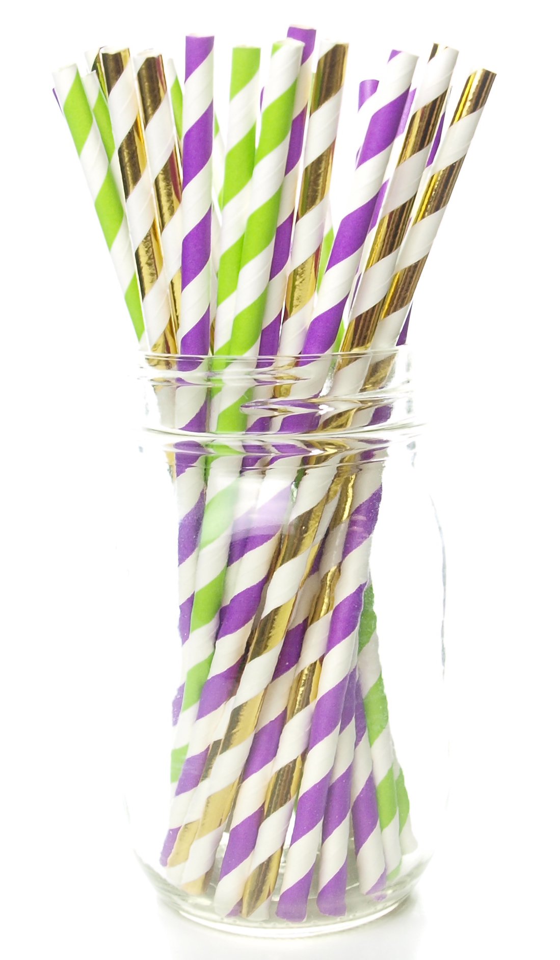 Mardi Gras Party Straws (25 Pack) - Purple, Green & Gold Biodegradable Straws New Orleans Mardi Gras Party Supplies, Louisiana Celebration Party Straws, Carnival of Venice Fat Tuesday Party Supplies