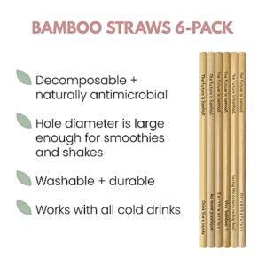 The Future is Bamboo – Bamboo Straws, Reusable Straws, Wooden Straws for Drinks, Pack of 6