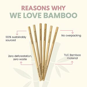 The Future is Bamboo – Bamboo Straws, Reusable Straws, Wooden Straws for Drinks, Pack of 6