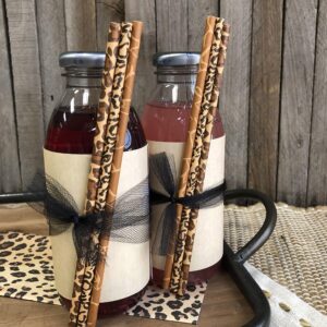 Animal Print Paper Straws - Jungle Theme Leopard Giraffe and Cheetah - 150 Pack