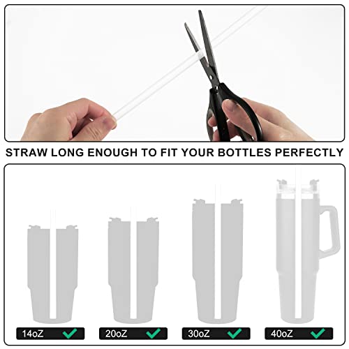 6pcs Replacement Straws for Stanley Water Bottles, Reusable Clear Plastic Straws for Stanely Cup with 2 Silicone Bumper Boots and a Cleaning Brush, Compatible with Stanely 14/20/30/40 oz Cup