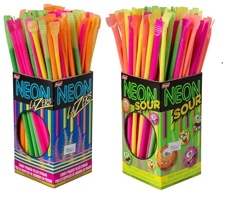 Neon Straws (sour and tropical)