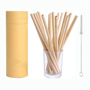 50pcs-100% Natural Bamboo straw Reusable Bamboo Drinking Straws Eco-friendly Biodegradable straws|1pcs Storage Box |1pcs Cleaning Brushes