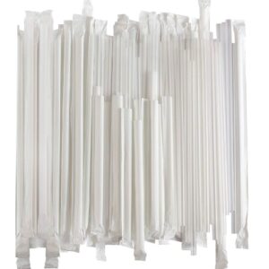 straws disposable - bpa-free straws - clear plastic straws individually wrapped - restaurant style straws - a fantastic eco friendly alternative to plastic drinking straws (7³/4'' - 300pcs)