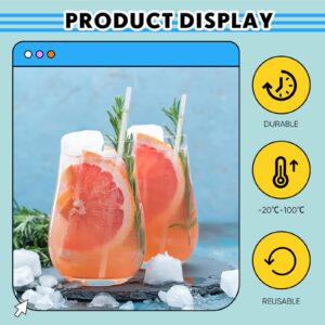 100 Pack Reusable Plastic Straws Clear Straws for Tumblers Hard Drinking Straw for Tall Cups Tumblers Transparent Replacement Drinking Tumbler Straws with 5 Cleaning Brush Straw Cleaner 11 Inch