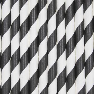 Bakell 24 PC Black and White Candy Cane Striped Cake Pop or Party Drinking Straws - Baking, Caking and Craft Tools