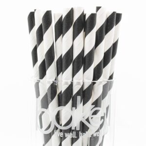 Bakell 24 PC Black and White Candy Cane Striped Cake Pop or Party Drinking Straws - Baking, Caking and Craft Tools