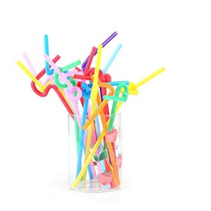 10.23 Inches Colorful Plastic Drinking Straws, Individually Packaged Disposable Plastic Straws, Extra Long Flexible Straws for Picnics and Parties, Pack of 200