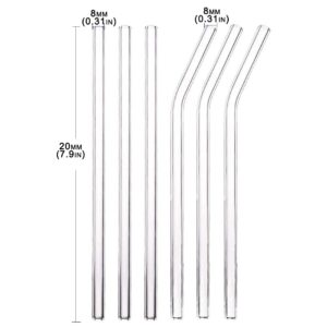 C&Z Glass Straws Reusable Drink Straws Environment-Friendly Regular Size 8 mm