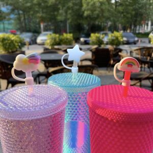 Silicone Straw Tips Cover,Cute Silicone Reusable Drinking Straw Tips Lids Dust-Proof Straw Plugs for Straw Tips for Decor Outdoor