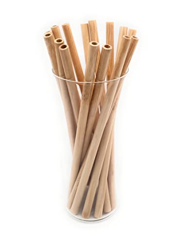 EcoAmiga Bamboo Straw, 8 Inch Reusable & Biodegradable Organic Bulk Straws – Great Ecological Alternative to Plastic Straws (Bamboo)