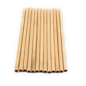 EcoAmiga Bamboo Straw, 8 Inch Reusable & Biodegradable Organic Bulk Straws – Great Ecological Alternative to Plastic Straws (Bamboo)