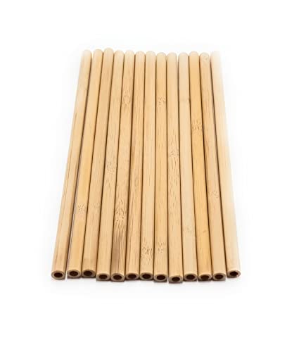 EcoAmiga Bamboo Straw, 8 Inch Reusable & Biodegradable Organic Bulk Straws – Great Ecological Alternative to Plastic Straws (Bamboo)