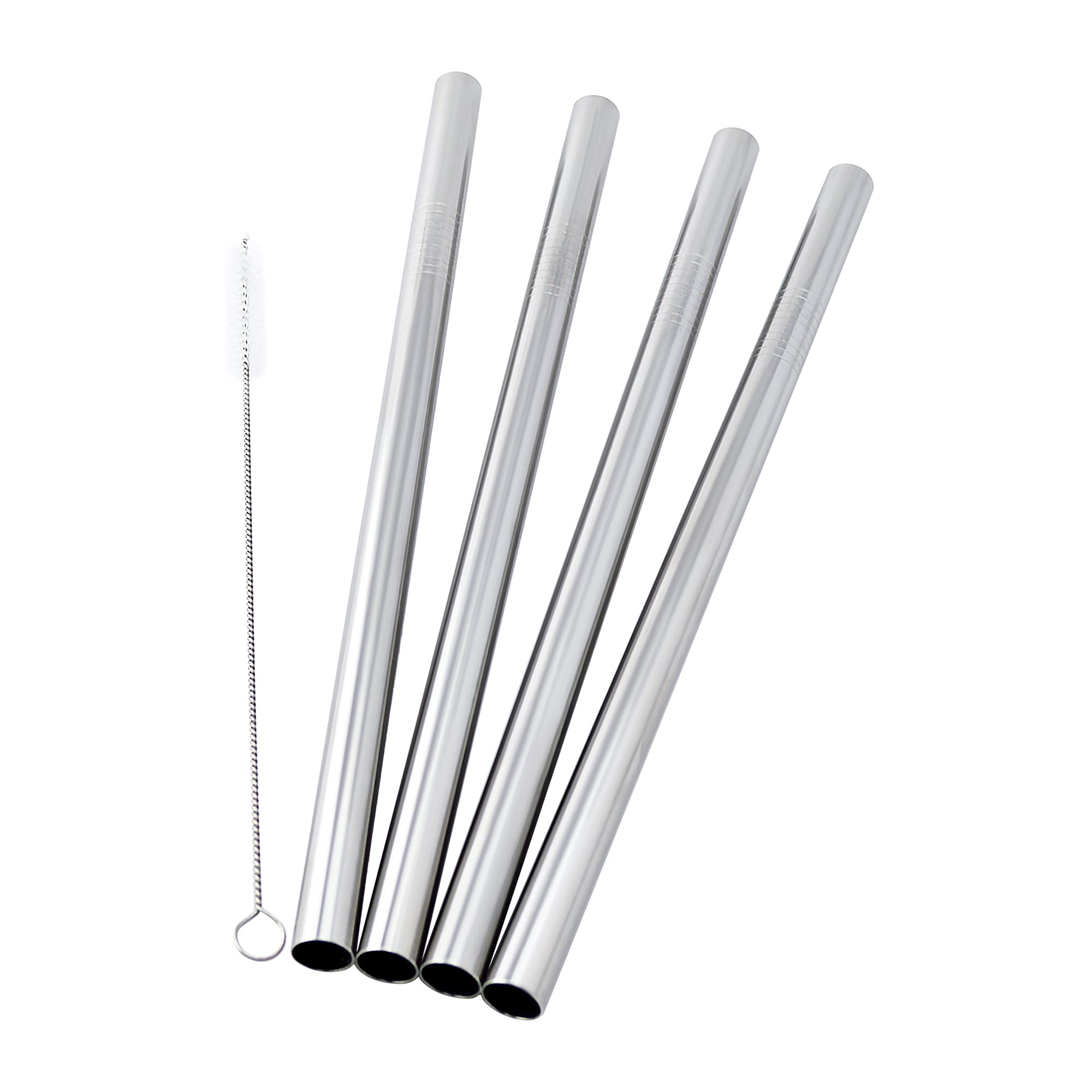 4 SUPER WIDE Boba Stainless Steel 9.5" Long x 1/2" Wide Drink Straw Smoothie Thick Milkshake -CocoStraw Brand