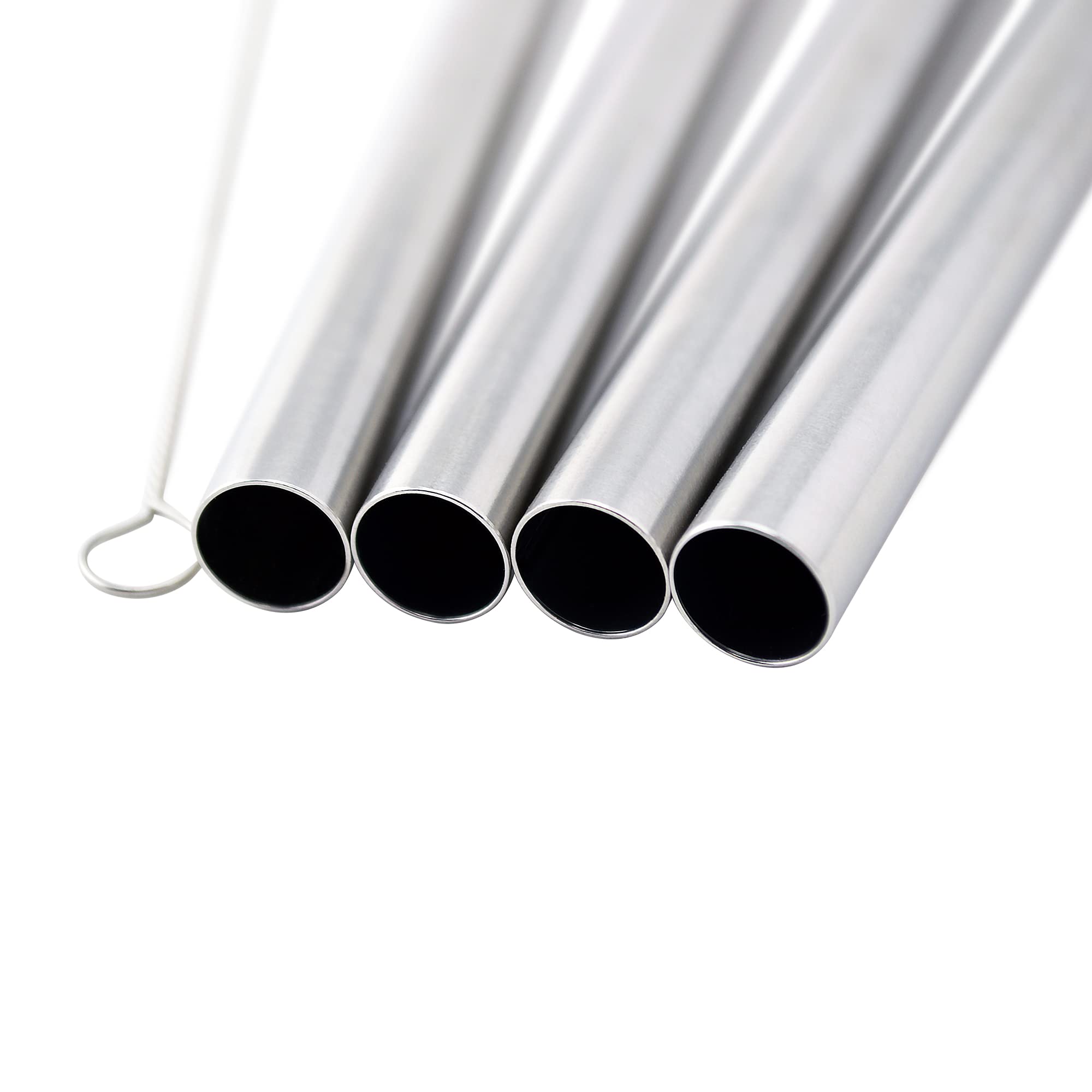 4 SUPER WIDE Boba Stainless Steel 9.5" Long x 1/2" Wide Drink Straw Smoothie Thick Milkshake -CocoStraw Brand