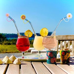 Cute Straw Covers Cap for Cup,Reusable Drinking Straw Covers Cap for Tumblers,Silicone Cup Straw Cover Stoppers Charms Tips for 0.24-0.32 inch Straws, Ideal for Beach Party Outdoor-8 Pieces