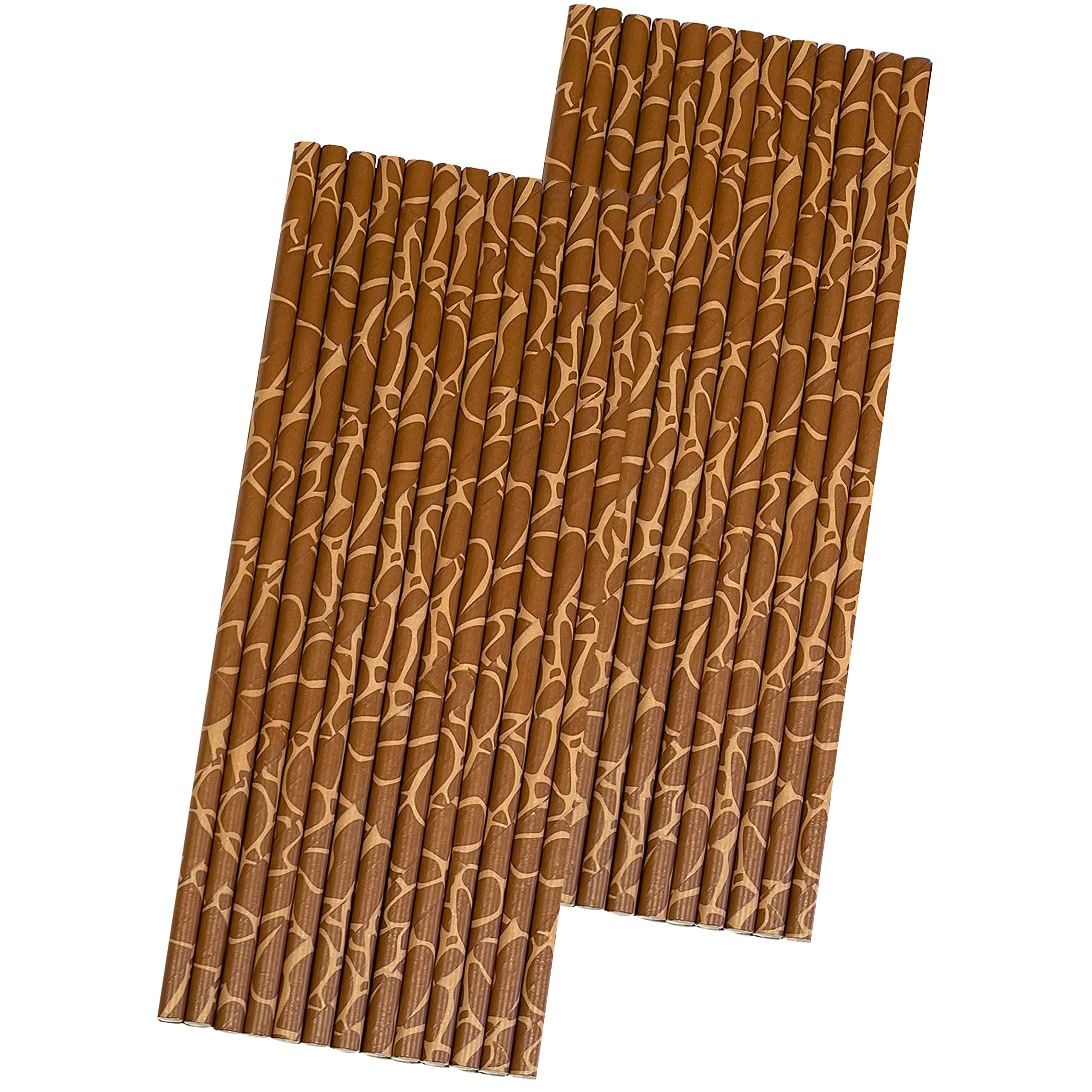 Giraffe Print Paper Straws - Animal Print Straws - Safari Theme - 50 Pack Outside the Box Papers Brand