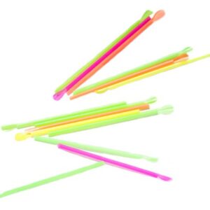 Perfect Stix - Neon 8 Spoon Straw WRP-200 Neon Concession Spoon Straw, Plastic Wrapped, Assorted Colors, 8" Length (Pack of 200)