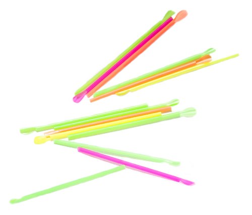 Perfect Stix - Neon 8 Spoon Straw WRP-200 Neon Concession Spoon Straw, Plastic Wrapped, Assorted Colors, 8" Length (Pack of 200)