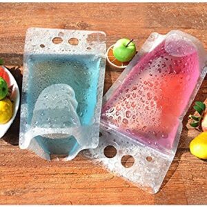 BESOKUSE Drink Pouches for Adults,Drink Pouches with Straws,Stand-Up Juice Pouches Clear Reusable Smoothie Pouch Bag(50PCS)