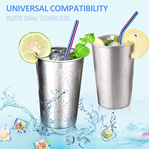 Reusable Metal Straw Boba Straws Extra Wide Stainless Steel Smoothie Straw Drinking Straws with Cleaning Brush & Pouch Magic