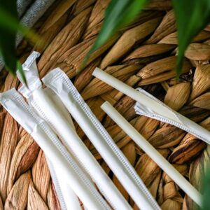 PHA STRAWS - | 100% Plastic Free | Individually Wrapped Biodegradable 8.2" Straws by Ecoware. Marine Biodegradable, Home Compostable, Ocean-friendly, Best Alternative to Paper & Plastic Straws. (5000)