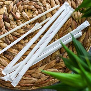 PHA STRAWS - | 100% Plastic Free | Individually Wrapped Biodegradable 8.2" Straws by Ecoware. Marine Biodegradable, Home Compostable, Ocean-friendly, Best Alternative to Paper & Plastic Straws. (5000)