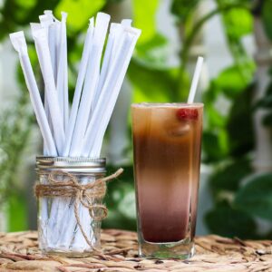 PHA STRAWS - | 100% Plastic Free | Individually Wrapped Biodegradable 8.2" Straws by Ecoware. Marine Biodegradable, Home Compostable, Ocean-friendly, Best Alternative to Paper & Plastic Straws. (5000)