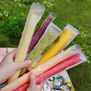 Drink Pouches for Adults and Popsicle Bags with Straws, 50 Pcs Smoothie Ice Pop Bags, 30 Pcs Hand-Held Reclosable Drink Bags, 30 Pcs Straws & Funnel