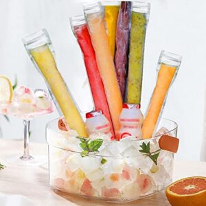 Drink Pouches for Adults and Popsicle Bags with Straws, 50 Pcs Smoothie Ice Pop Bags, 30 Pcs Hand-Held Reclosable Drink Bags, 30 Pcs Straws & Funnel